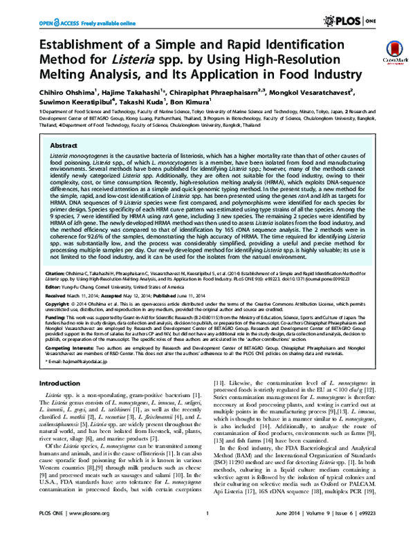 (PDF) Establishment of a Simple and Rapid Identification Method for ...