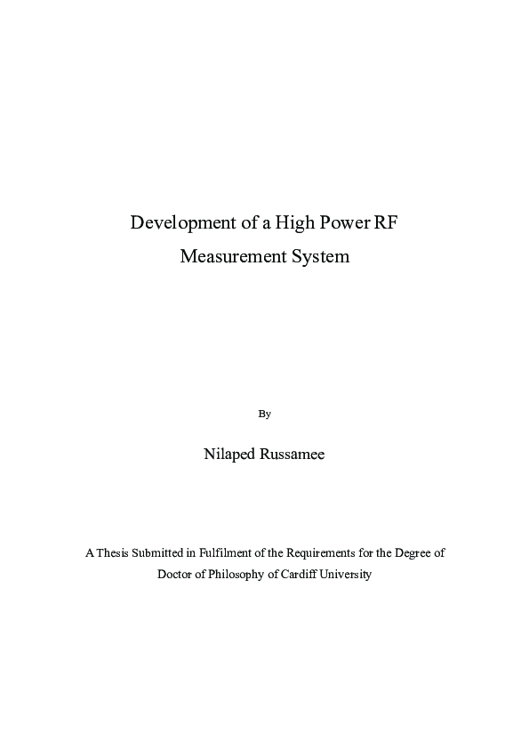 (PDF) Development of a high power RF measurement system