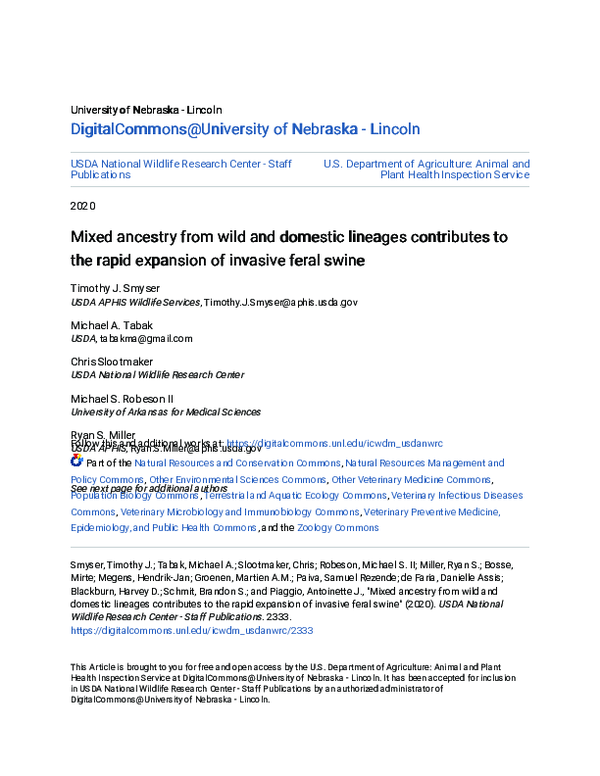 (PDF) Mixed ancestry from wild and domestic lineages contributes to the ...