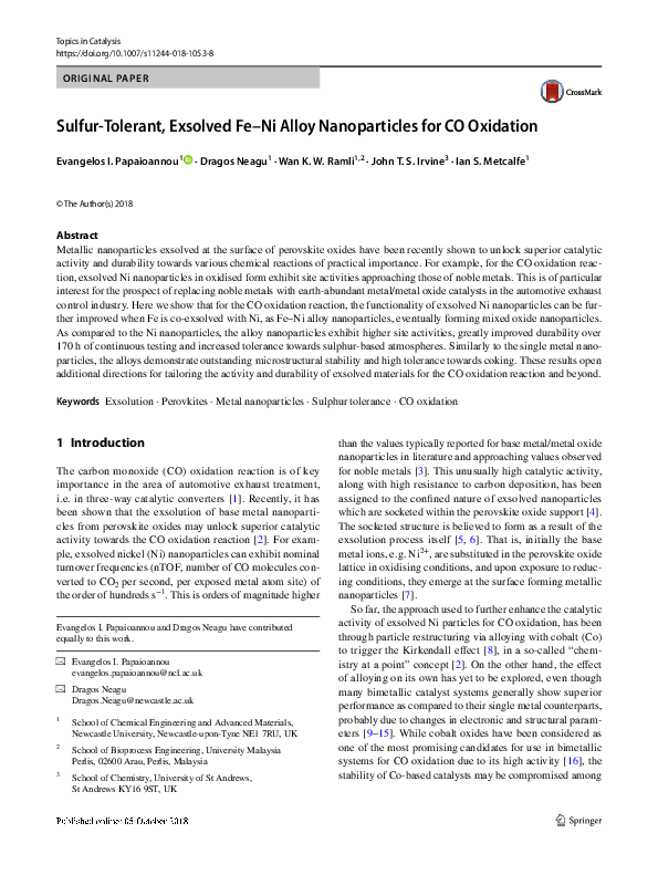 (PDF) Synthesis and characterization of Co–Ni and Fe–Ni alloy nanoparticles