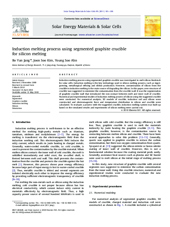 (PDF) Induction melting process using segmented graphite crucible for ...