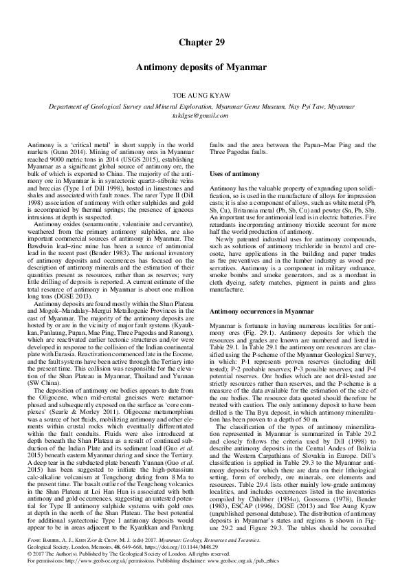 (PDF) Chapter 29 Antimony deposits of Myanmar