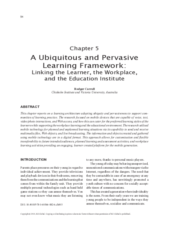 (PDF) A Ubiquitous and Pervasive Learning Framework