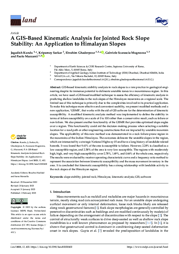 (PDF) A GIS-Based Kinematic Analysis for Jointed Rock Slope Stability ...