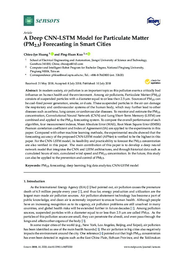 Pdf A Deep Cnn Lstm Model For Particulate Matter Pm2 5 Forecasting In Smart Cities