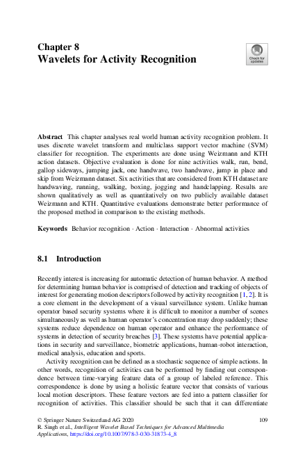 (PDF) Wavelets for Activity Recognition