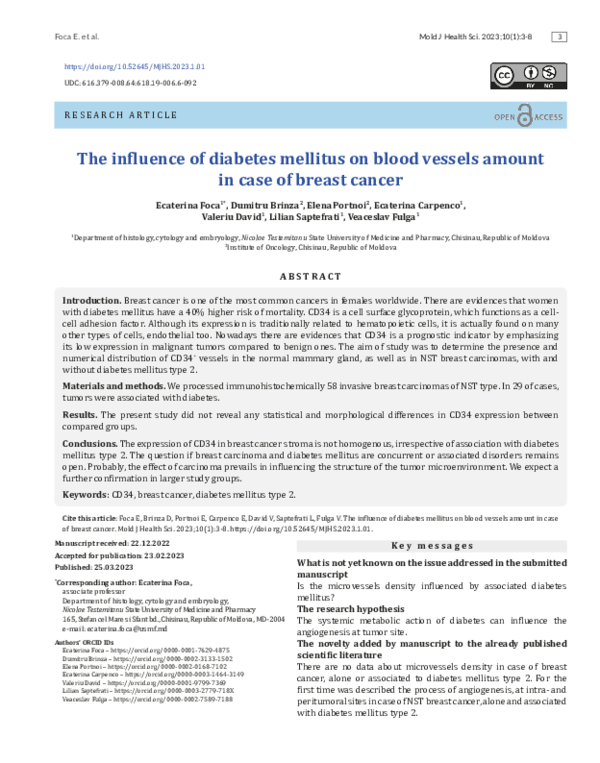 (PDF) The influence of diabetes mellitus on blood vessels amount in ...