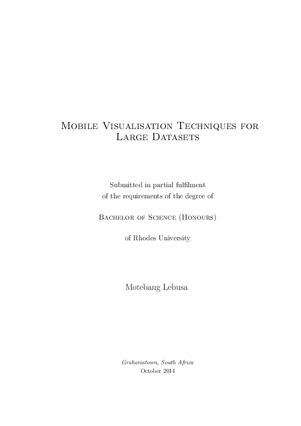 (PDF) Mobile visualisation techniques for large datasets