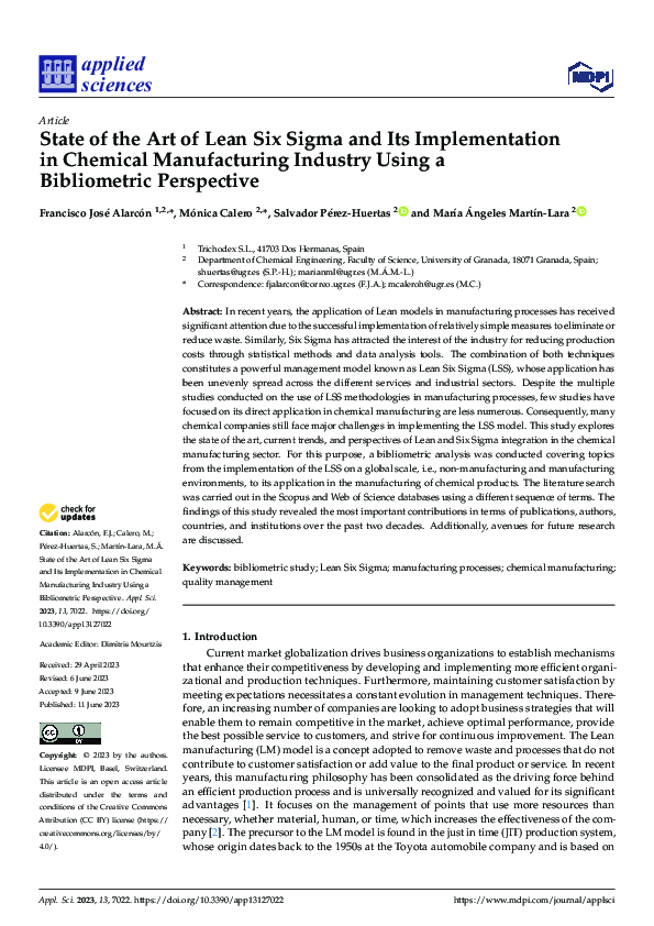 (PDF) State of the Art of Lean Six Sigma and Its Implementation in ...