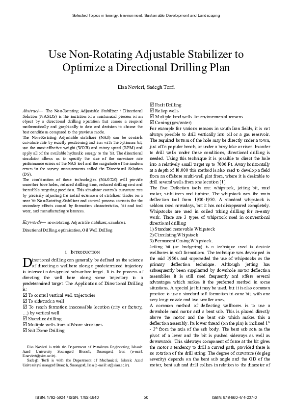 (PDF) Use Non-Rotating Adjustable Stabilizer to Optimize a Directional ...