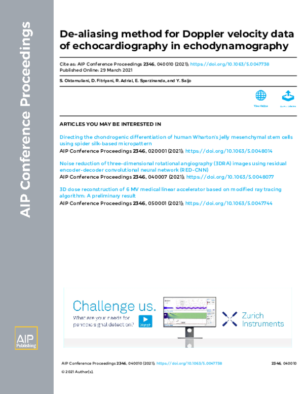 (PDF) De-aliasing method for Doppler velocity data of echocardiography ...