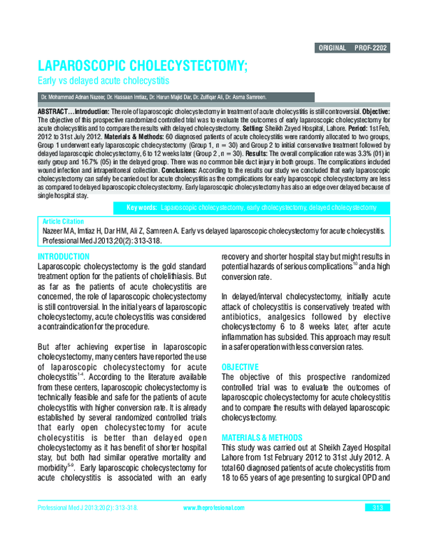 (PDF) Laparoscopic Cholecystectomy