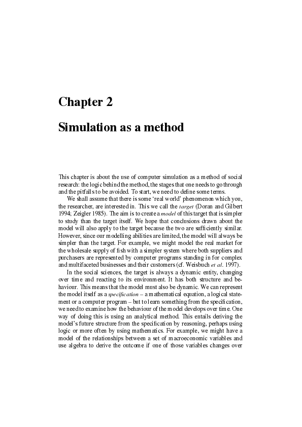 (PDF) Simulation as a Method