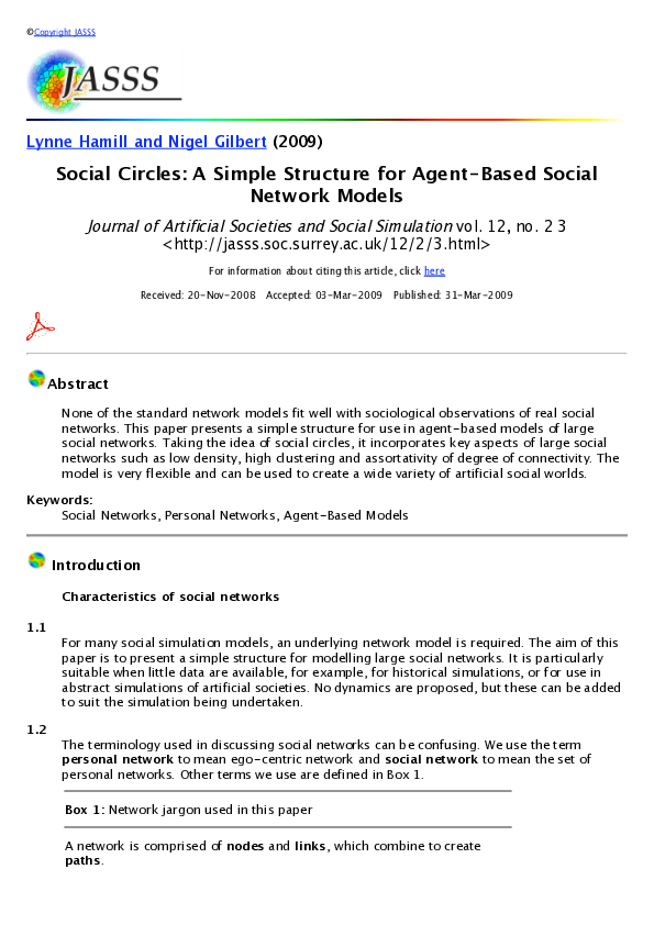 (PDF) Social circles: A simple structure for agent-based social network ...