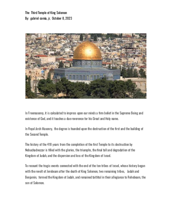 (PDF) THIRD TEMPLE OF KING SOLOMON