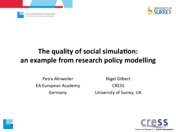 (PDF) The Quality of Social Simulation: An Example from Research Policy ...