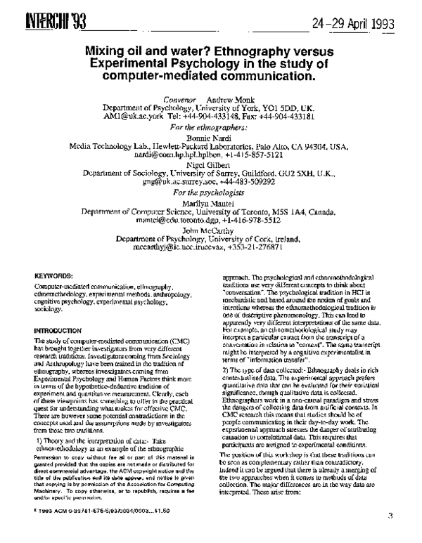 (PDF) Mixing oil and water? | Nigel Gilbert - Academia.edu