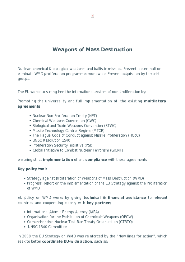 (PDF) Weapons of mass destruction