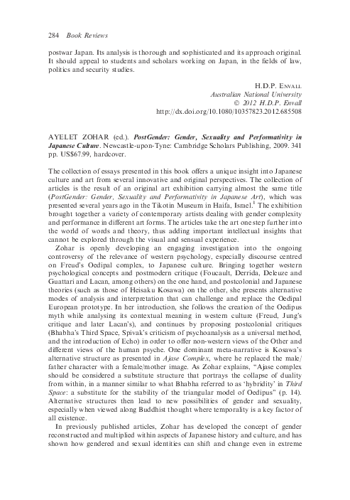 (PDF) Post gender : gender, sexuality and performativity in ...