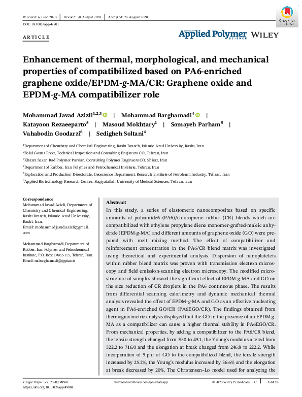 (PDF) Enhancement of thermal, morphological, and mechanical properties of compatibilized based ...