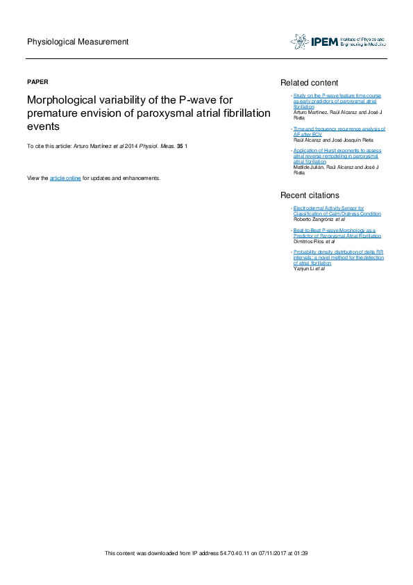 (PDF) Morphological variability of the P-wave for premature envision of ...