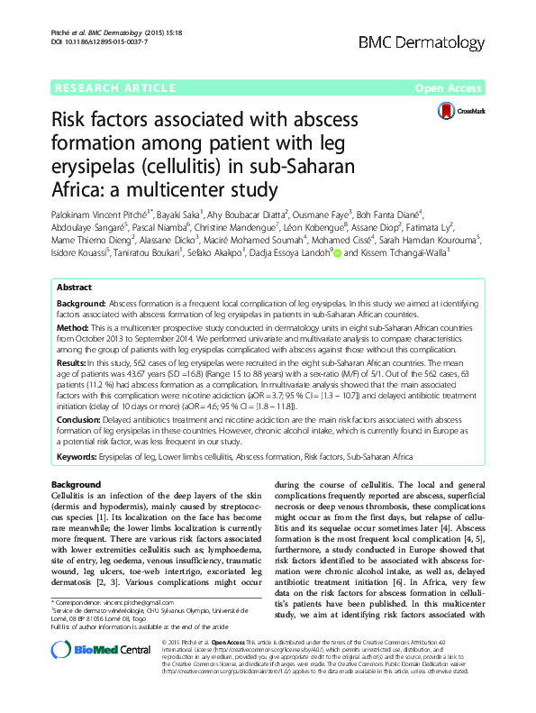 (PDF) Risk factors associated with abscess formation among patient with ...
