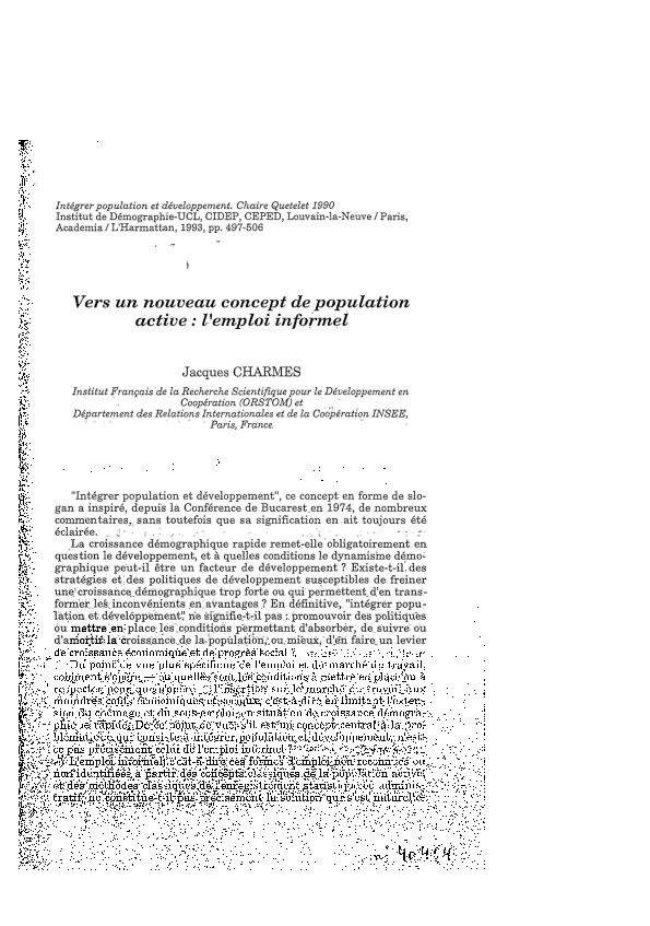 (PDF) Vers un nouveau concept de population active : l'emploi informel ...