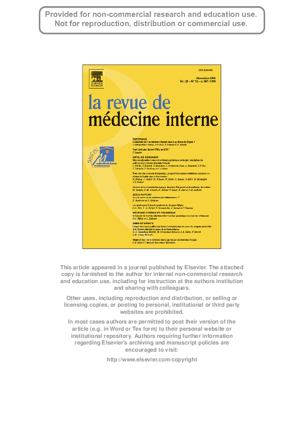 (PDF) Traitement curatif de la maladie thromboembolique veineuse (MTEV ...