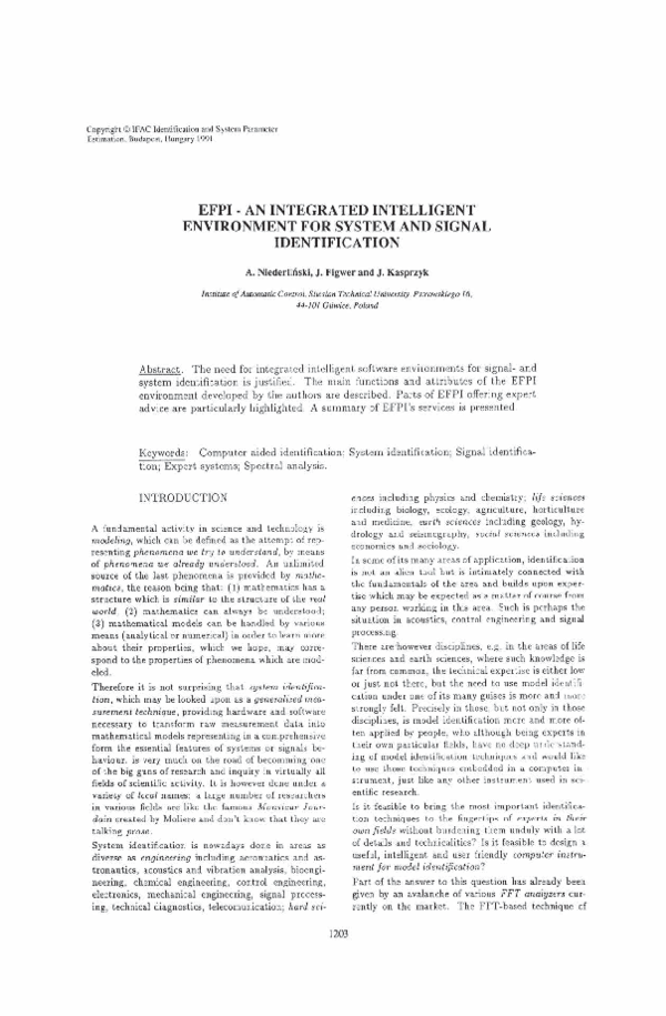 (PDF) Efpi - An Integrated Intelligent Environment for System and ...