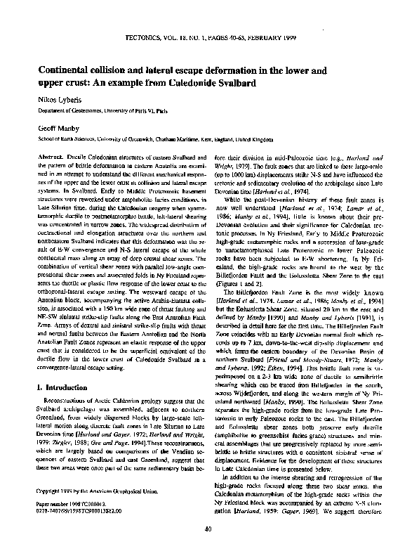 Continental collision and lateral escape deformation in the lower and ...