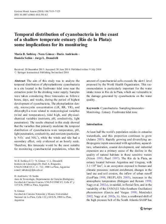 (PDF) Temporal distribution of cyanobacteria in the coast of a shallow ...