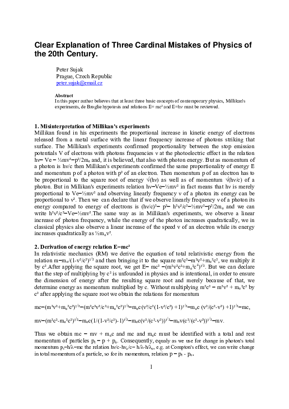 (PDF) Clear Explanation of Three Cardinal Mistake of Physics of the ...