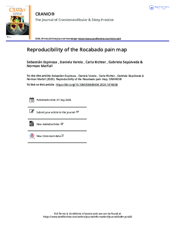 (PDF) Reproducibility of the Rocabado pain map