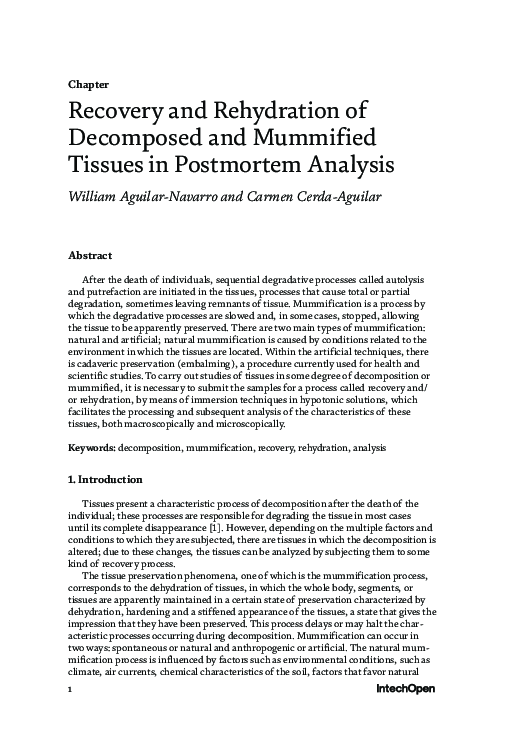 (PDF) Recovery and Rehydration of Decomposed and Mummified Tissues in ...