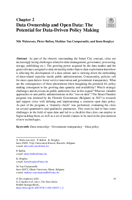 (PDF) Data Ownership and Open Data: The Potential for Data-Driven Policy Making