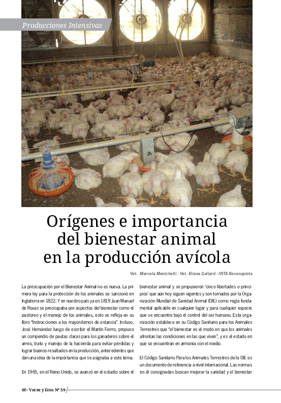 (PDF) Orígenes e importancia del bienestar animal en la producción ...