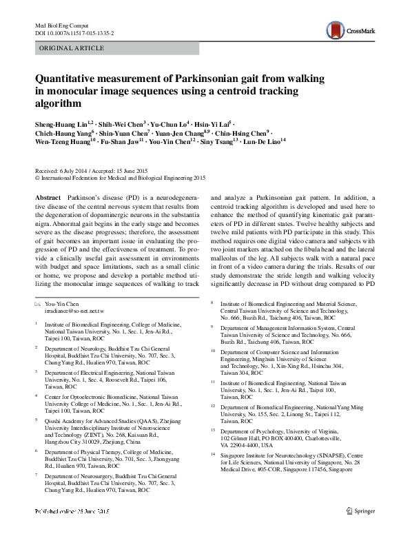 (PDF) Quantitative measurement of Parkinsonian gait from walking in ...