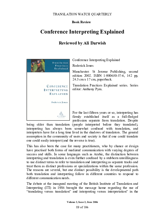 (PDF) Conference Interpreting Explained