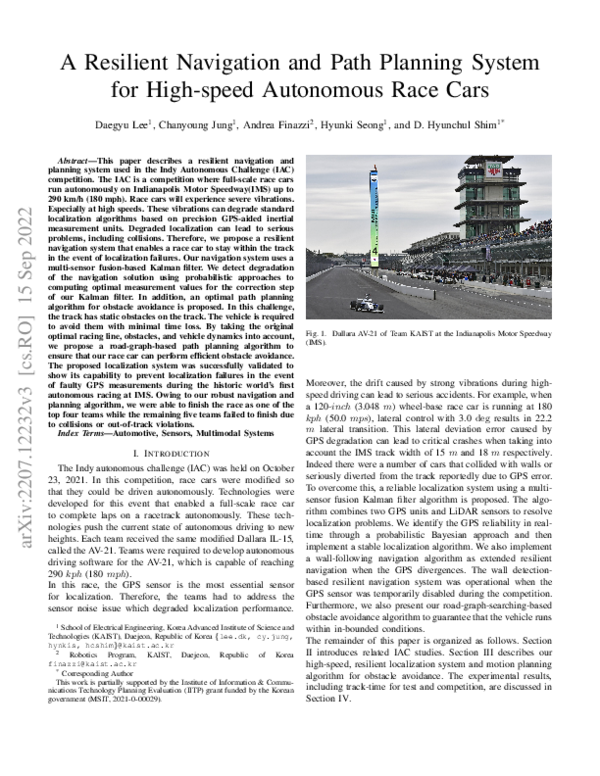 (PDF) A Resilient Navigation and Path Planning System for High-speed ...