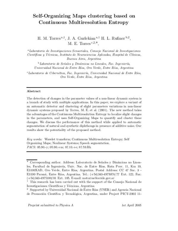 (PDF) Self-organizing map clustering based on continuous ... (PDF) Self-organizing map clustering based on continuous ...