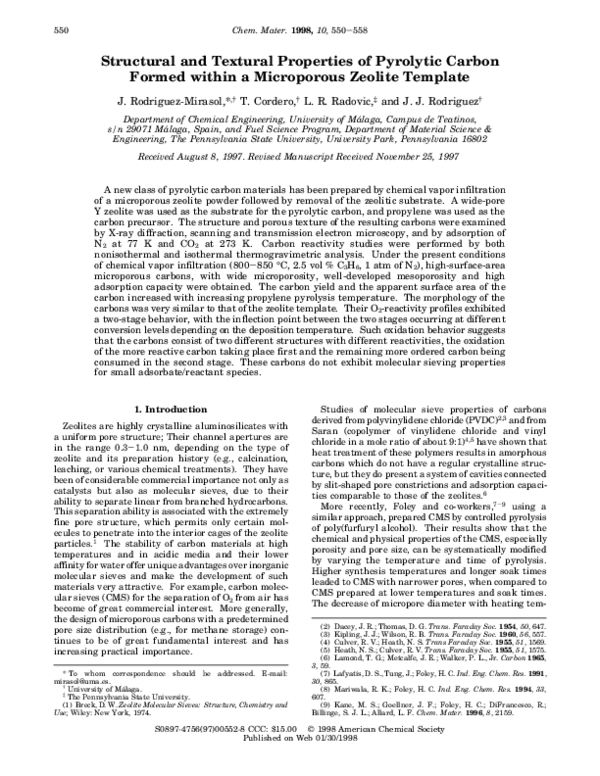(PDF) Structural and Textural Properties of Pyrolytic Carbon Formed ...