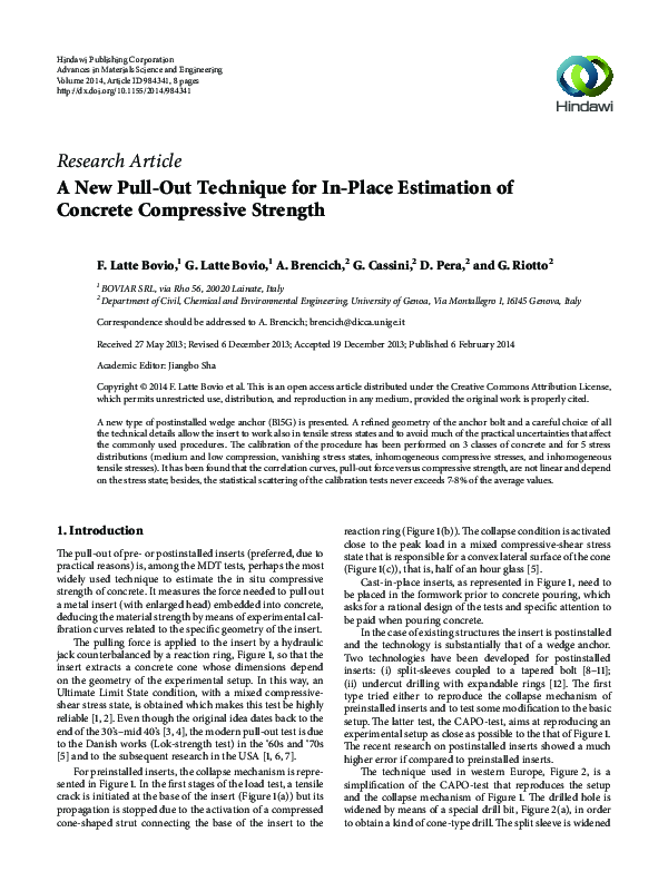 (PDF) A New Pull-Out Technique for In-Place Estimation of Concrete ...