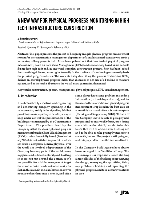 (PDF) A New Way for Physical Progress Monitoring in High Tech ...