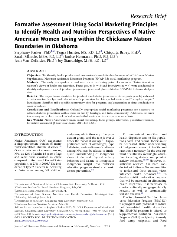 (PDF) Formative Assessment Using Social Marketing Principles to ...