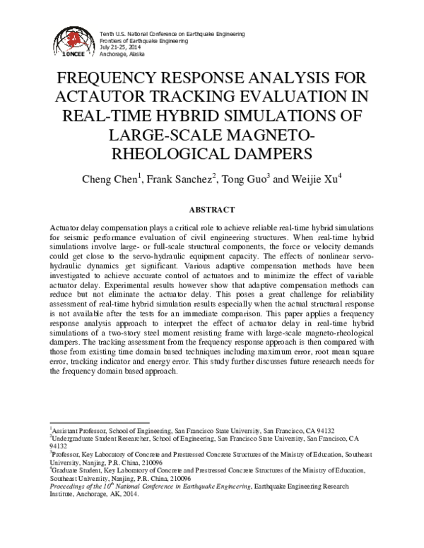 (PDF) Frequency Response Analysis for Actautor Tracking Evaluation in Real-Time Hybrid ...