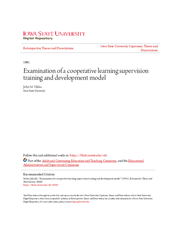 (PDF) Examination of a cooperative learning supervision training and ...