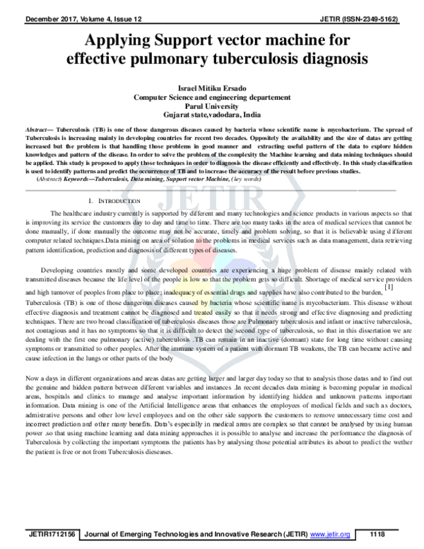 (PDF) Applying Support vector machine for effective pulmonary ...