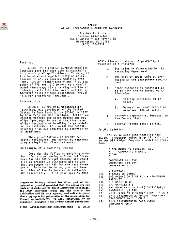 (PDF) APLDOT an APL programmer's modeling language