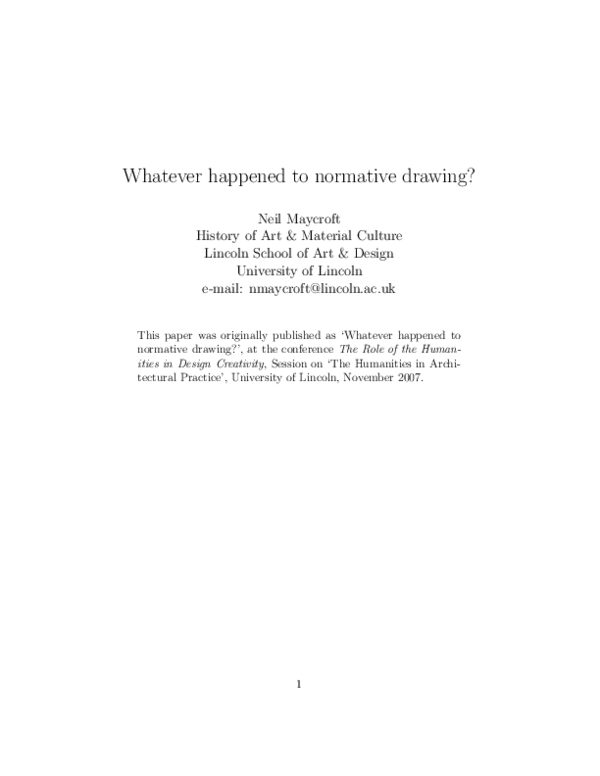 (PDF) Whatever happened to normative drawing