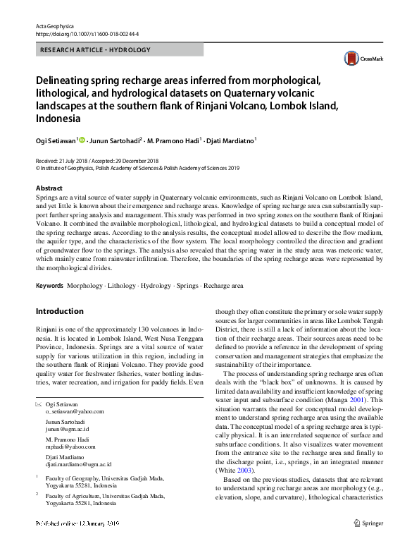 (PDF) Delineating spring recharge areas inferred from morphological ...